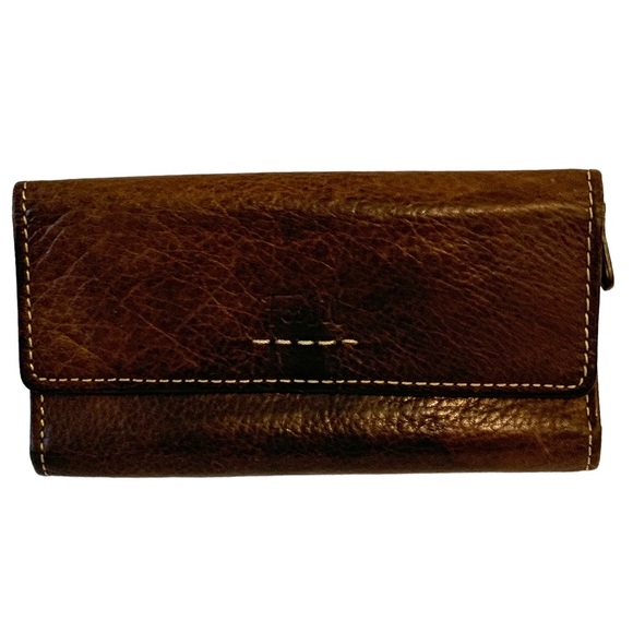 Fossil | Bags | Fossil Brown Leather Tri Fold Wallet Classic | Poshmark